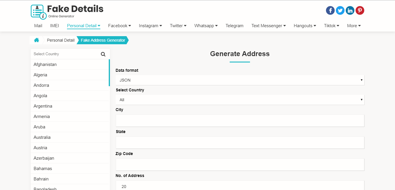 5 ONLINE RANDOM ADDRESS GENERATOR WEBSITE FREE Knowledge Prime